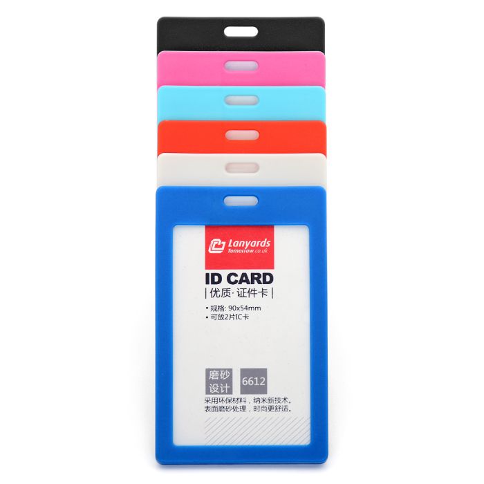 Colourful Enclosed Vertical Rigid ID Badge Card Holder 11 x 6.8cm