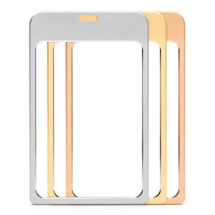 Large sized Aluminium ID Badge Card Holder Gold or Silver