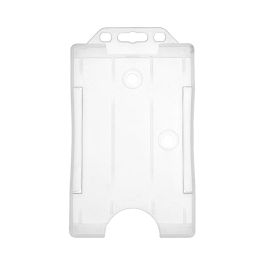 Single-Sided Vertical | Clear Frosted ID Badge Holder