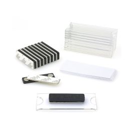 Acrylic Magnetic Holders Name Badge Plates Set