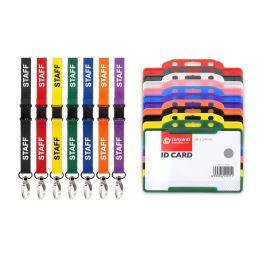 Pre-Printed Staff Breakaway Lanyard with Rigid ID Card Holder